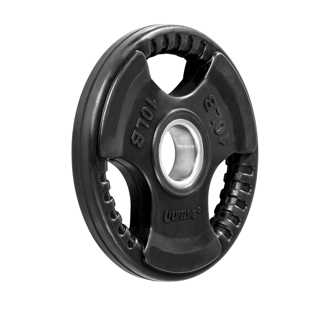 Lifeline Fitness Rubber Grip Plates For Olympic Barbell - 2" Weight Pl