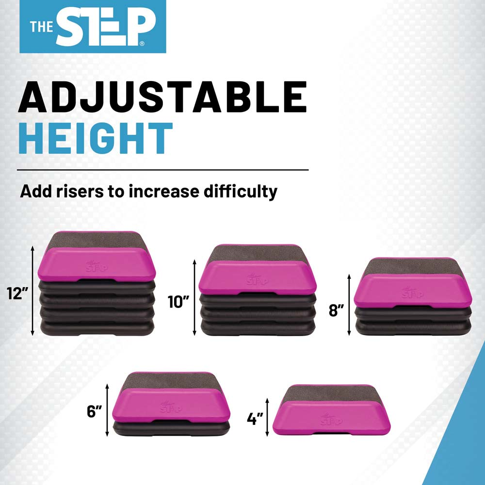 The Step Adjustable High Step Aerobic Platform with 4 Risers - Made in ...