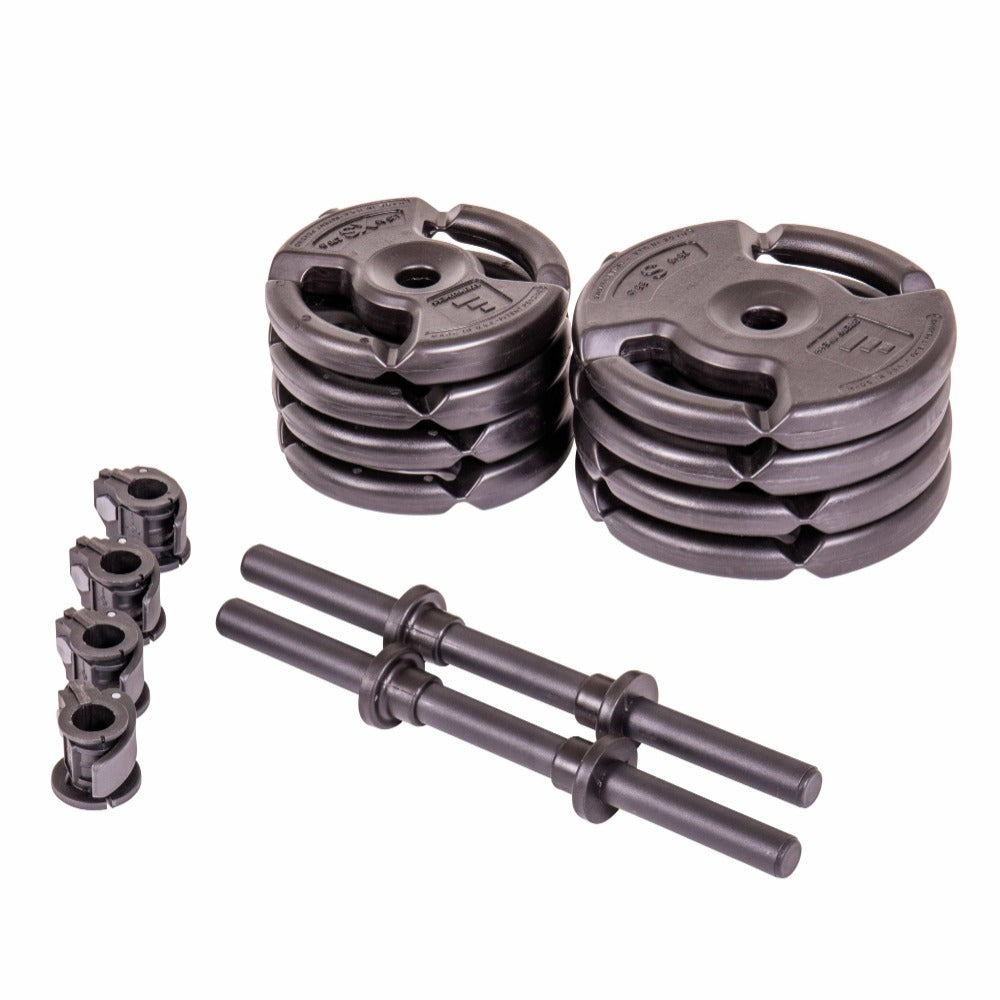 The Step Fitness Adjustable Dumbbell Set 35lbs with Dumbbell Bar, Coll ...